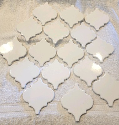 Ogee Ceramic White Tiles Pieces. Sold in Sets Of 2, Great For Crafts ...