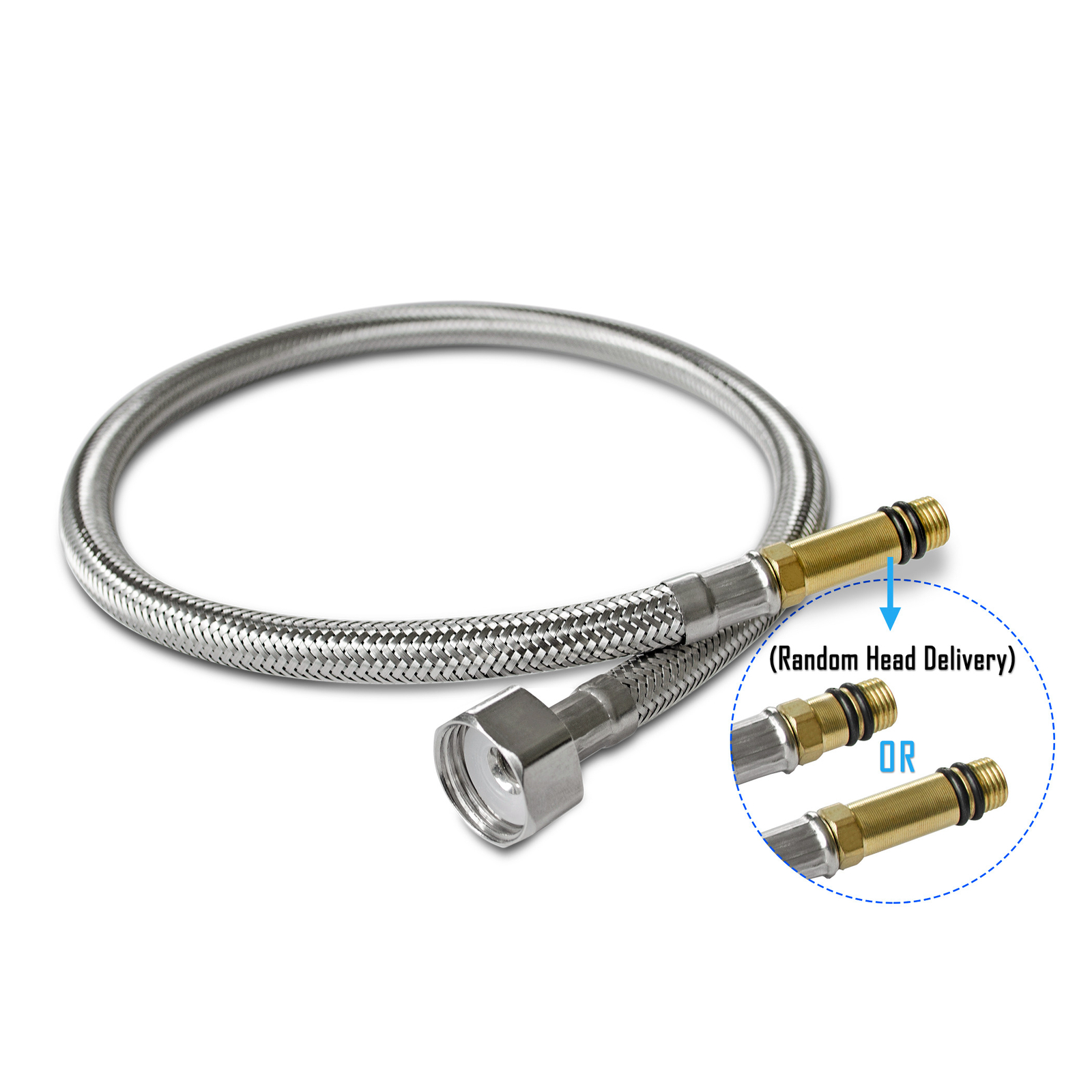 Faucet Water Supply Line Stainless Steel Braided Hose G1/2 Female Nut x ...