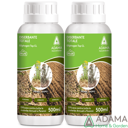 2 X Adama GLIPHOGAN TOP CL Diserbante totale Glifosate sistemico 500 ML ...