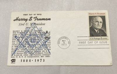 Harry S. Truman - 33rd President - 1884-1973 - First Day Cover ...