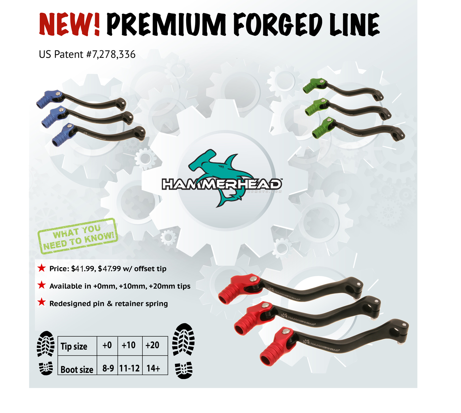 MOOSE HAMMERHEAD RED SHIFT LEVER SHIFTER HONDA CRF250F 19-24 +20mm | eBay