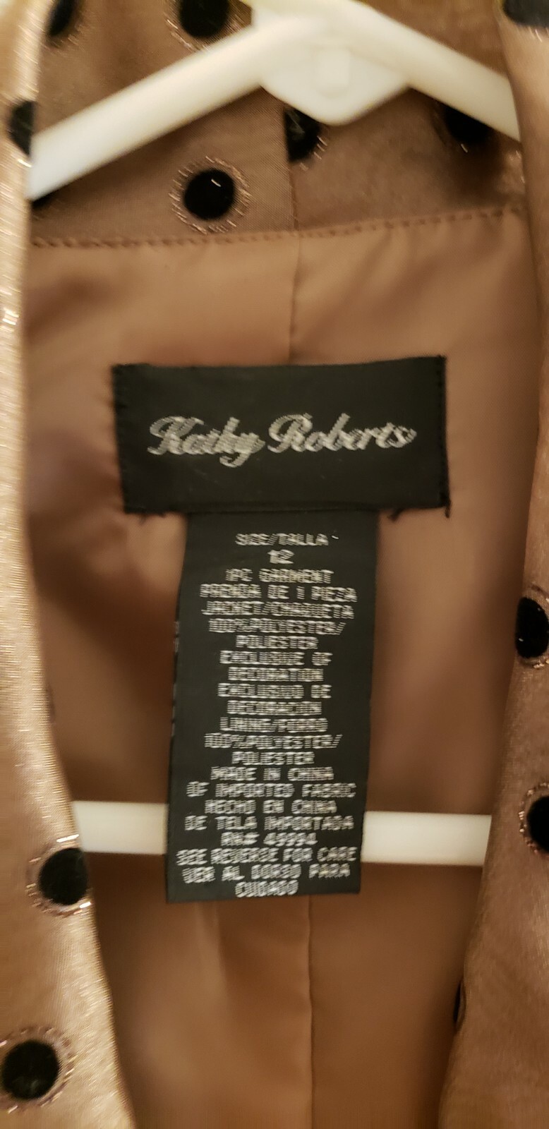 Kathy Roberts Womens Double Breasted Blazer Gold w/ p… - Gem