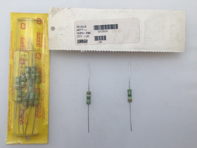 (10 pcs) OX391K Ohmite, 1 Watt 390 Ohm 10%, Ceramic Comp. Resistor ...