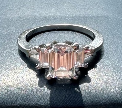 Solid Platinum Emerald Cut Agape Lab Diamond Engagement Ring | eBay