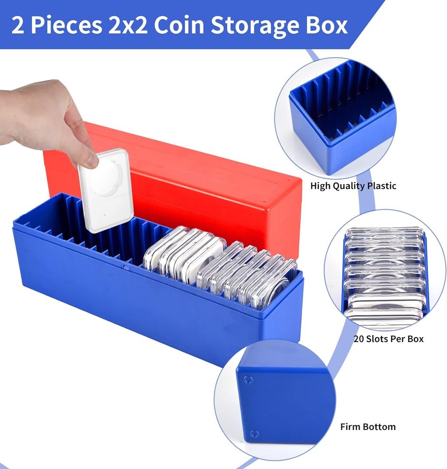 4x Storage Box Plastic Case for 20 Certified PCGS NGC Slabs Coin Holder ...