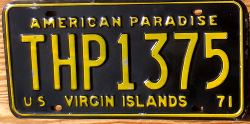 1971 Virgin Islands USVI License Plate Number Tag | eBay