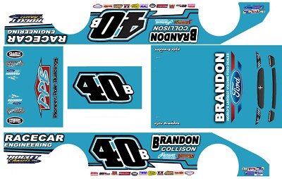 #40 Kyle Brandon Race Crate Dirt Late Model 1/24th Scale Waterslide ...