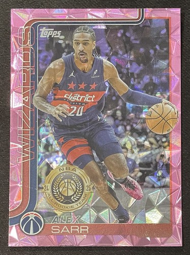 2025-26 Topps Basketball Alex Sarr Pink Diamante Foil #96 Wizards | eBay