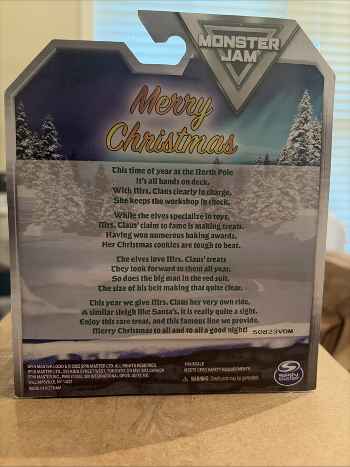 Monster Jam Christmas 2025 Mrs. Claus Truck 1:64 Scale (1 of 3000 ...