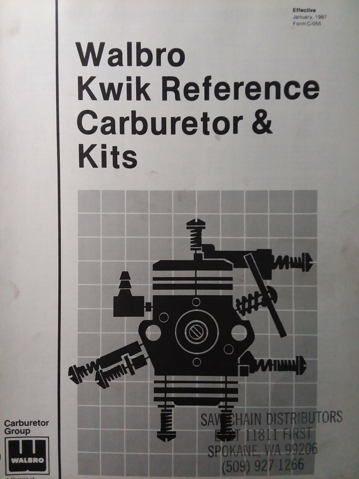 Walbro Small Engine Lawn Garden Tractor Carburetor Quick Reference ...