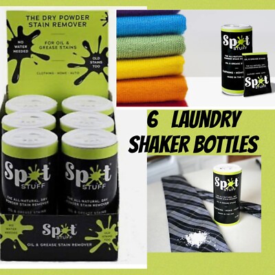 SPOT STUFF Oil & Grease Stain Remover 6 Bottles All Natural Fabric ...