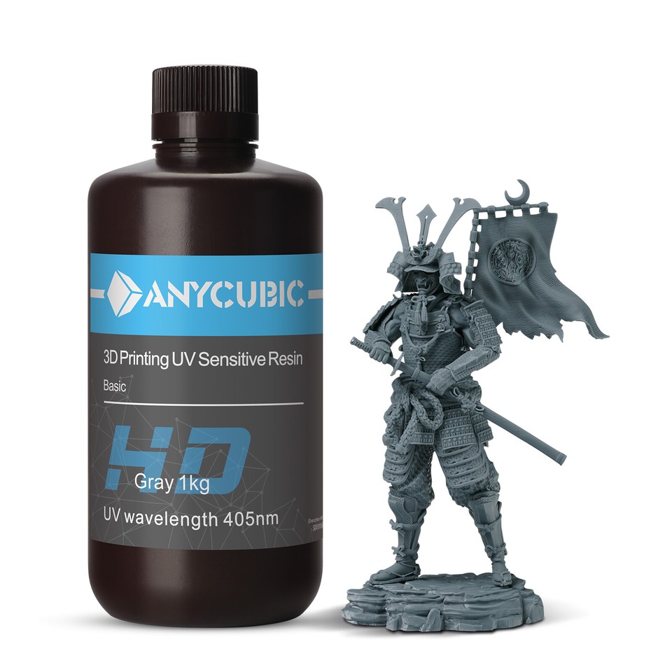 【Buy 5 Pay 3】ANYCUBIC UV Resin HD Grey 3D Printing 1KG 405nm Sensitive ...