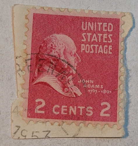 U.S. Postage Stamp ~ John Quincy Adams ~ 2₵ Red ~ Posted ~ 1938 ~ E73 ...