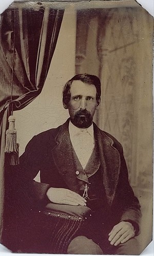 Antique Tintype Photo Goatee Bearded Man Fancy Suit Sitting Monocle on ...