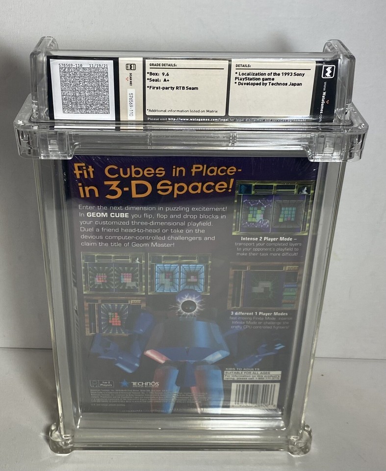 Geom Cube (Sony PlayStation 1, 1996) PS1 WATA 9.6A+ SEALED Longbox ...
