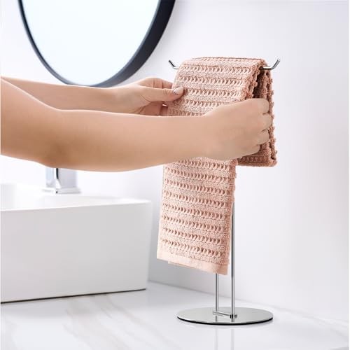 T-Shaped Hand Towel Holder Stand – Countertop Stainless Steel Towel ...
