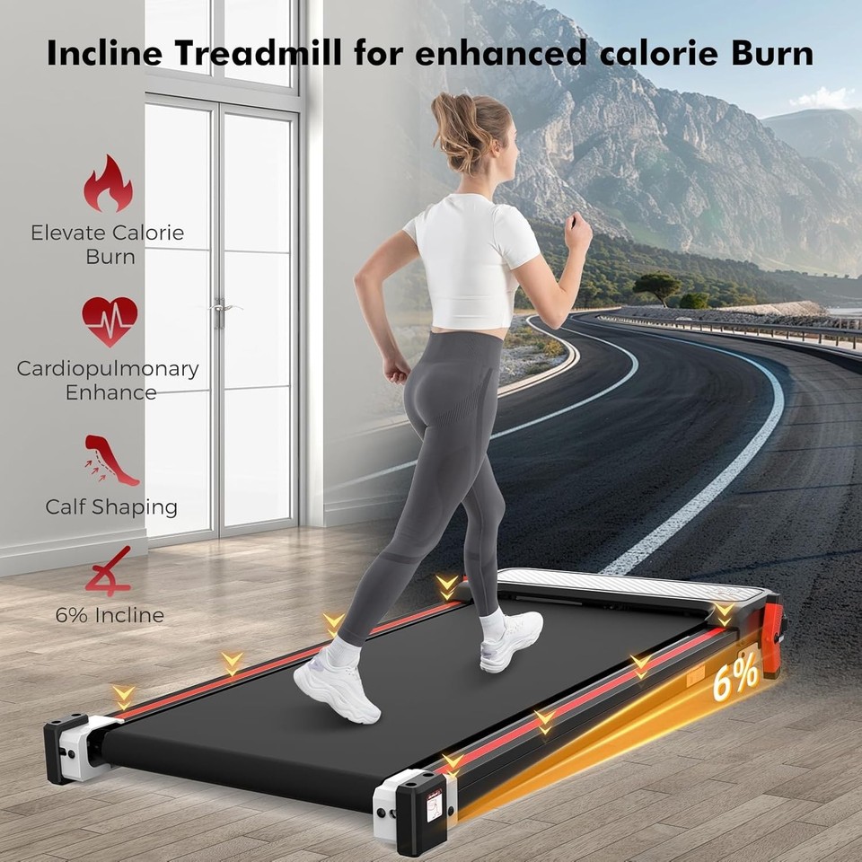 CITYSPORTS Walking Pad with 6% Incline Massage Function,2 in 1 Under ...