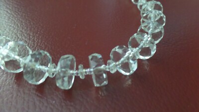 Vintage Multi Facet Cut Crystal Single Strand Necklace - Beautiful #11 ...