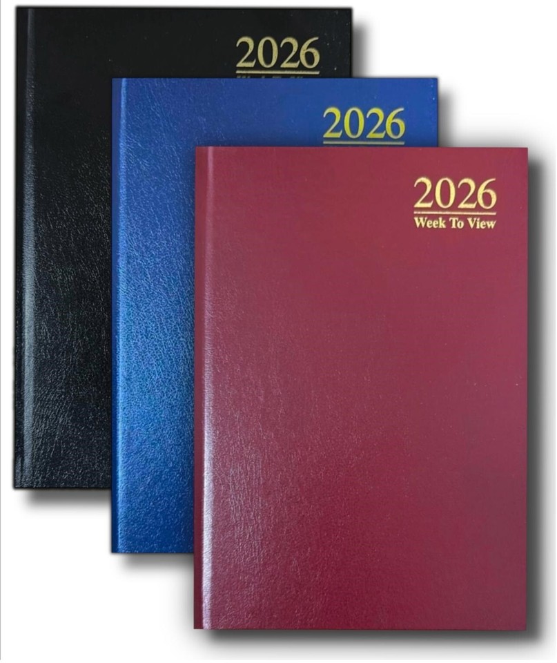 2026 Desk Diary - A4 Or A5 Size, Week To View & Page A Day, Hardback ...