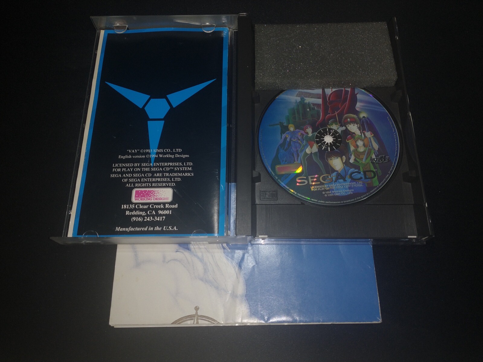 Vay Working Designs RPG Sega CD MINT condition disc COMPLETE+Map+reg ...