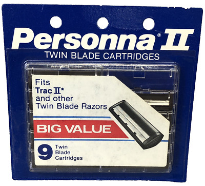 Vintage Personna 2 Razor Blades Twin Blade Cartridge Trac II USA NOS ...