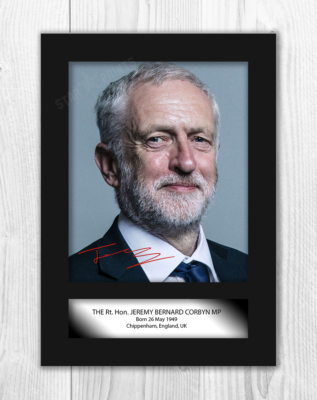 Jeremy Corbyn A4 signiert montiert Foto Poster. Farbwahl Rahmen. | eBay