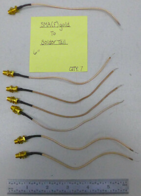 (7) SMA(Female) Gold to Solder Tail Cables 6" {fo} | eBay