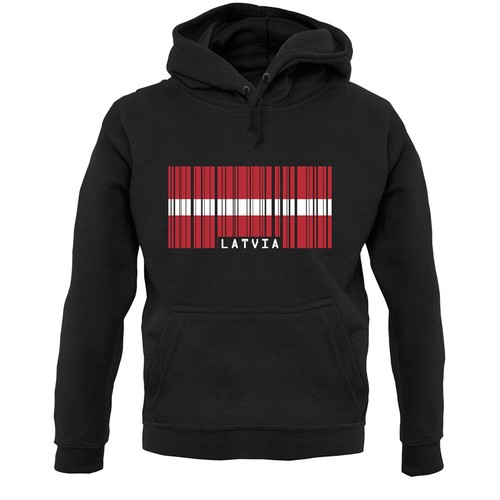 Latvia Barcode Style Flag - Hoodie / Hoody - Riga - Europe - Latvian ...
