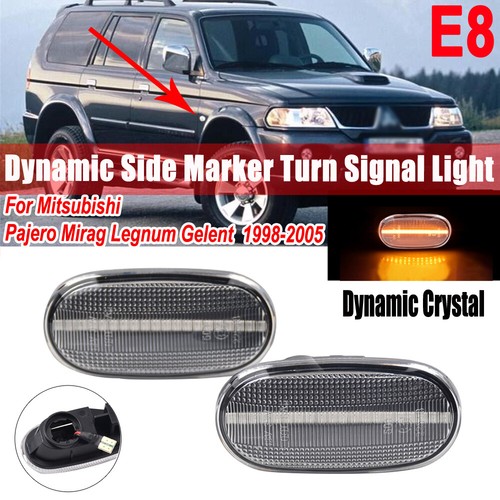 2x LED Sequential Side Marker Light For Mitsubishi Pajero Mirage Legnum ...
