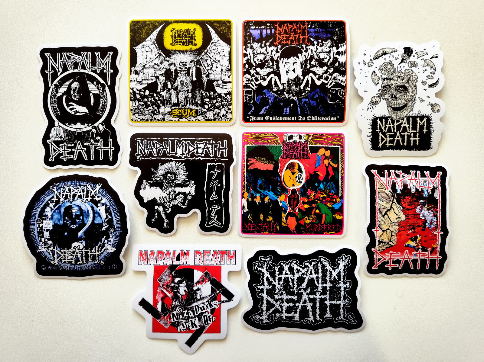 Napalm Death Vinyl Sticker Lot (10 Pack) death metal black grindcore ...