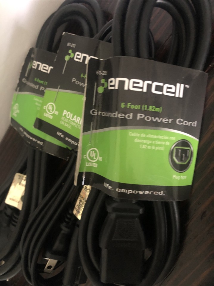 Computer & Monitor US Power Cord 6 Foot 3 Prong Grounded 18 Gauge 125V ...