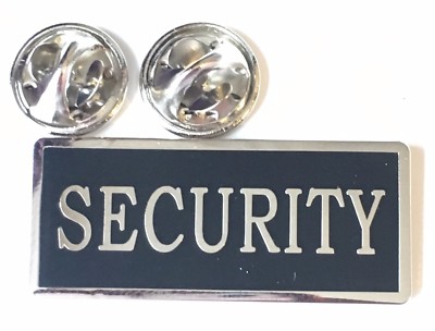 Security Black Enamelled Silver coloured Border enamel lapel pin badge ...