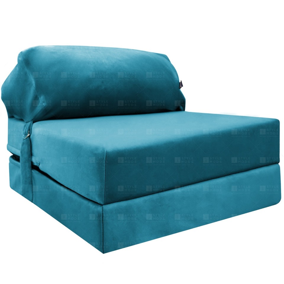 Velvet Single Kids Chair Bed Fold Out Guest Single Futon Sofa Z Bed ...