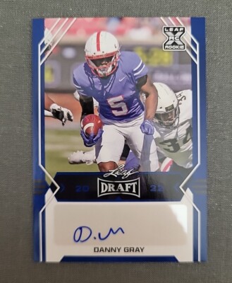 Danny Gray 2022 Leaf Draft Football #BA-DG1 Rookie Auto 49ers SMU Blue ...