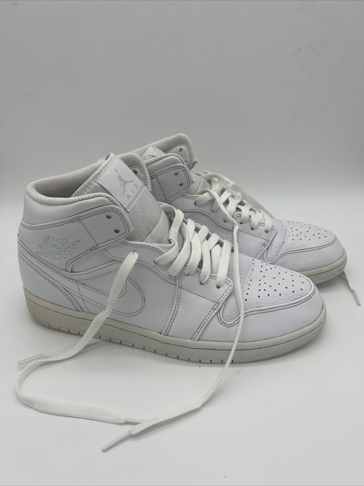 Nike Mens Air Jordan 1 Mid 554724-109 White Basketbal… - Gem