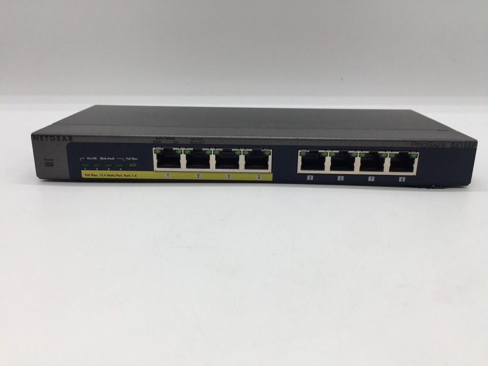 Netgear ProSafe GS108P 8-Port Gigabit PoE Ethernet Switch FREE S/H ...
