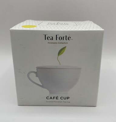 Tea Forte Cup White Ceramic Cafe Tea Cup w/ Hole in Lid ~NIB~ | eBay
