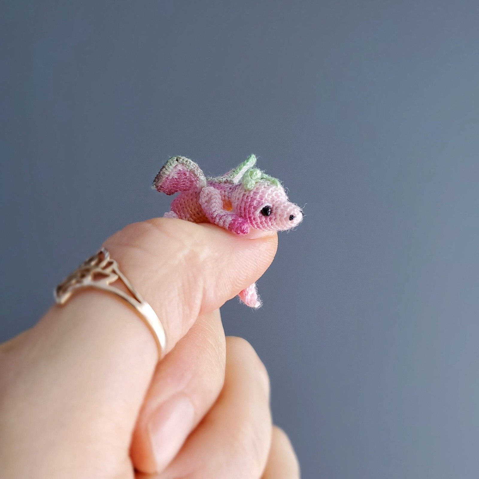 Custom extremely micro Dragon Ring. Dollhouse miniature. Microtoysby ...