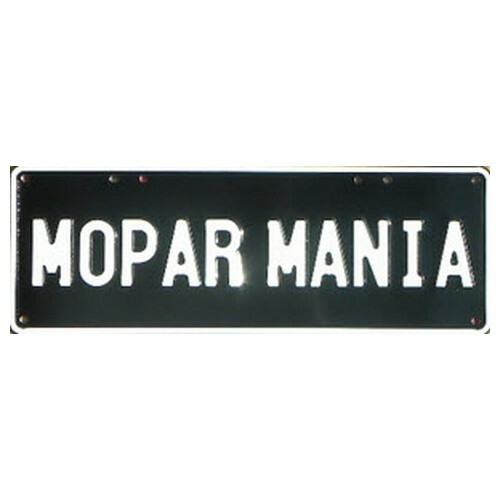 Novelty Number Plate - Mopar Mania White On Black AUS Licence Plate ...