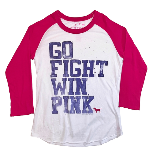 Victoria’s Secret PINK Go Fight Win Baseball Tee *Small Snag* Cute ...