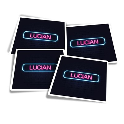 4x Vinyl Stickers Neon Sign Design Lucian Name #352237 | eBay