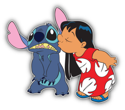 Lilo & Stitch Kiss Cartoon Sticker Bumper Decal - ''SIZES'' | eBay