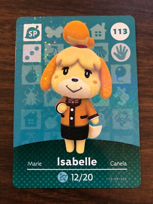 113 Isabelle Animal Crossing Amiibo Series 2 Card Unused Unscanned US ...