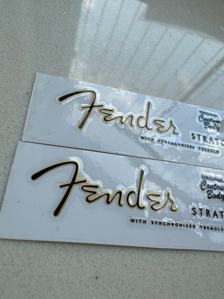 2Pcs FENDER STRATOCASTER Guitar Vinyl UV Transfer Neck Headstock ...