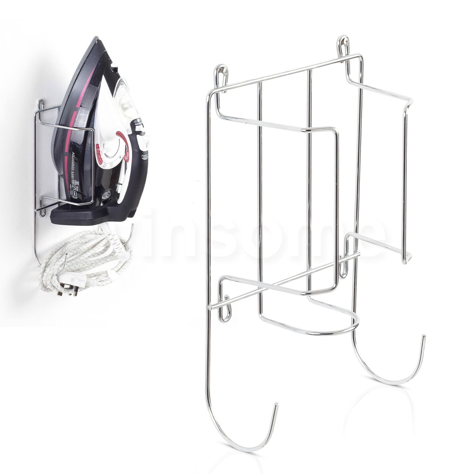 Door or Wall-Mounted Iron Holder Storage Steam Iron Stand Ironing Board ...