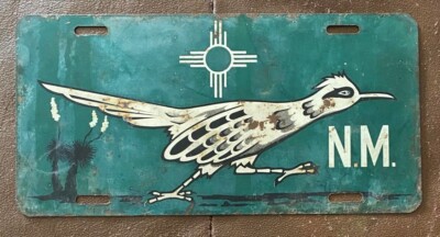 1960 GREEN BACKGROUND WHITE ROADRUNNER NEW MEXICO BOOSTER License Plate ...