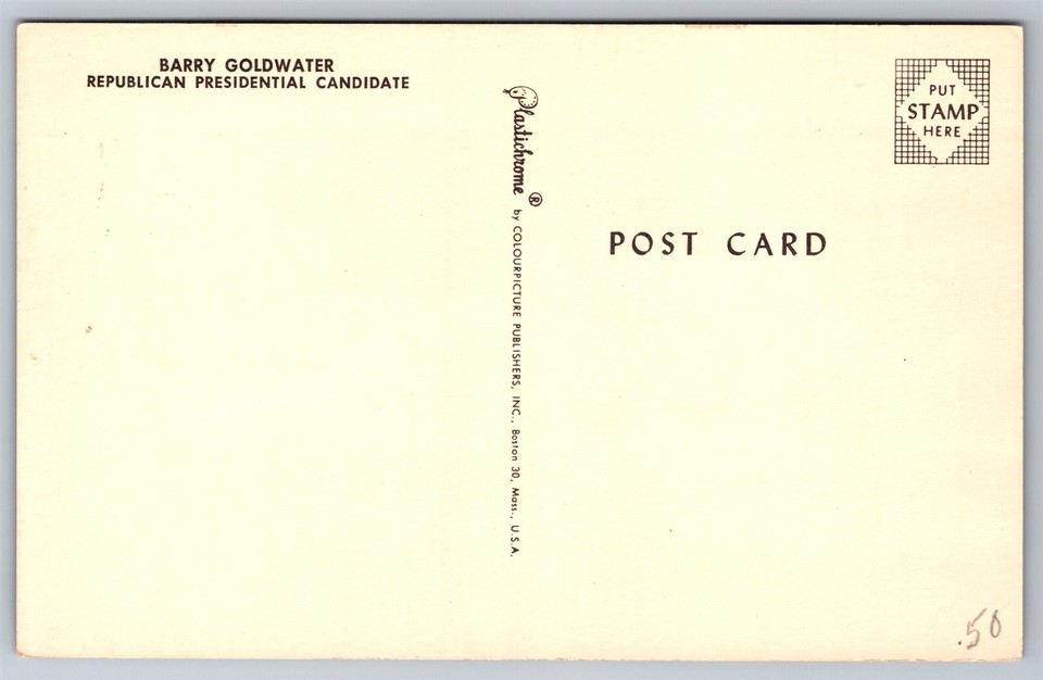President Barry Goldwater Republican Candidate Postcard, C18 | eBay