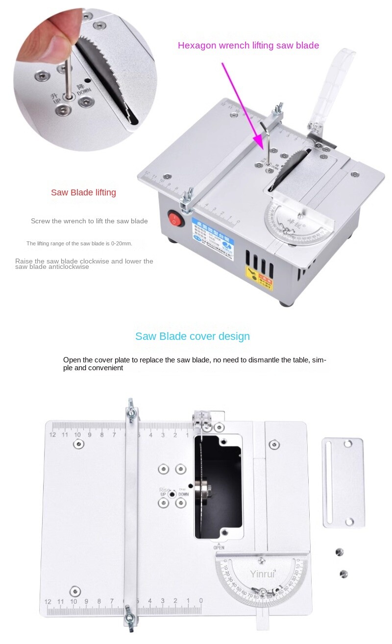 S9 Multi-functional Micro Table Saw Mini Small Table Saw DIY Benchtop ...