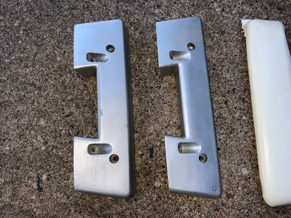 Original OEM 1962-1964 GM C1 C2 Corvette White Door Armrests & Pads ...