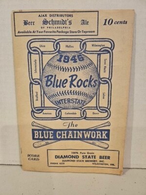 1947 Wilmington Delaware Blue Rocks baseball program | eBay
